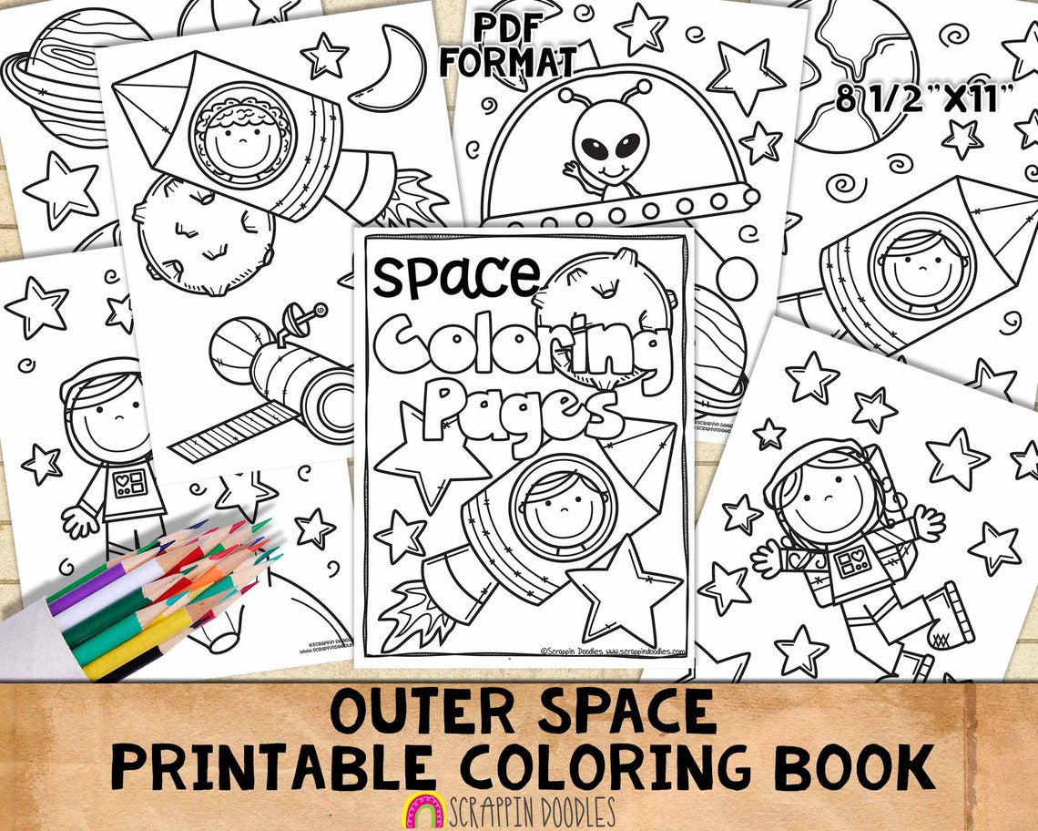 Outer Space Coloring Book Astronaut Coloring Pages Printable PDF ...