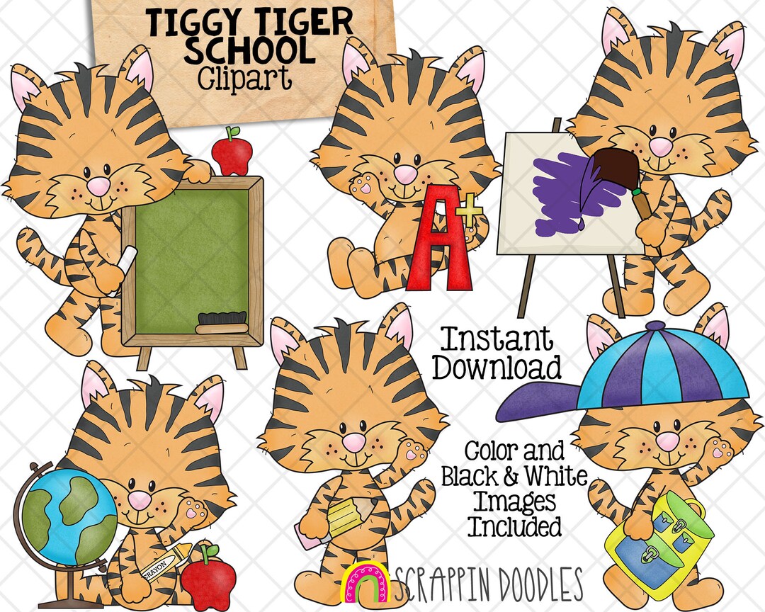 Tiger Clipart - School Tigers - Baby Tiger Cub - Jungle Cat - Animals ...