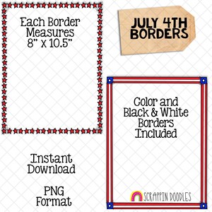July 4th Clipart Bundle - Backgrounds - Borders - Frames - Dividers ...