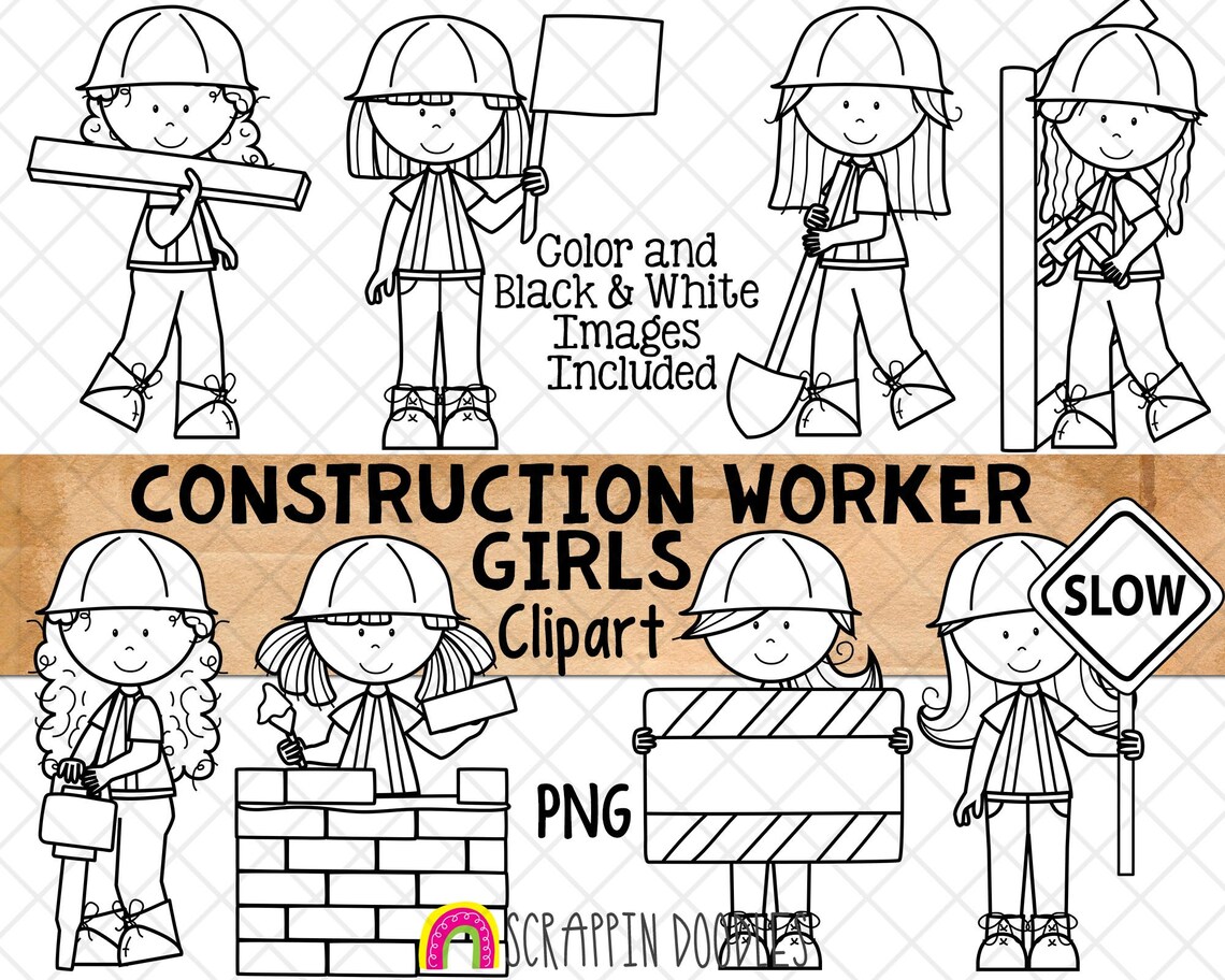 Construction Worker Clipart Girls Doing Construction Brick Layer ...