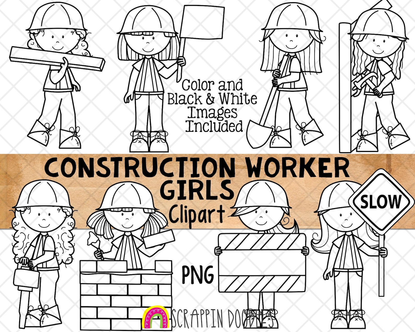 Construction Worker Clipart Girls Doing Construction Brick Layer ...