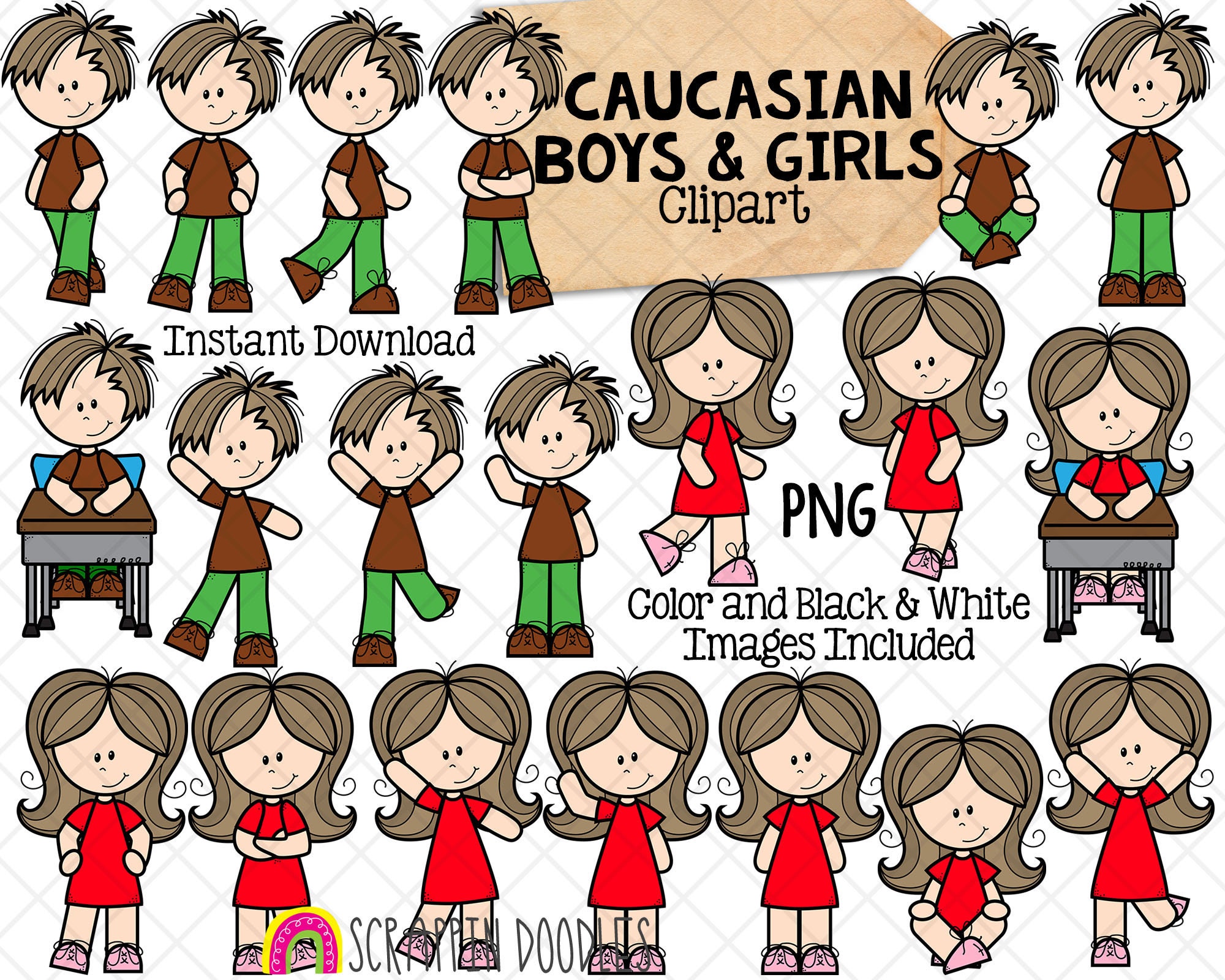 MultiCultural Kids ClipArt Bundle Asiático Afroamericano - Etsy México