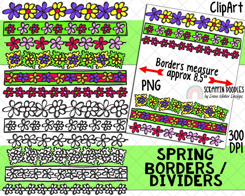 Spring Clipart Spring BUNDLE Garden Clipart Spring Flowers Hand Drawn ...