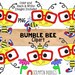 Bumble Bee Clipart Bundle - Commercial Use - Sublimation - Hand Drawn ...