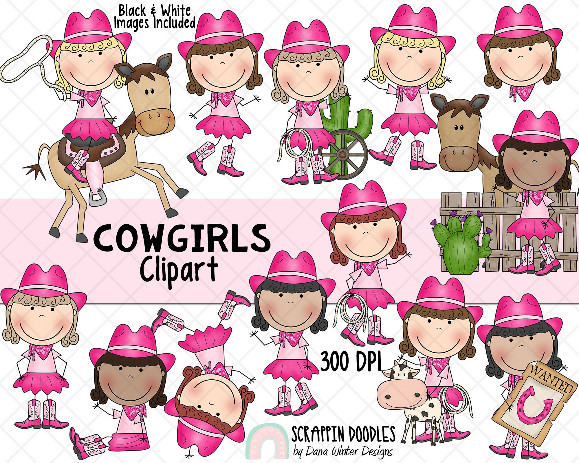 Cowgirl Clipart Cowgirls Western Clipart Wild West Clipart Southwest ...