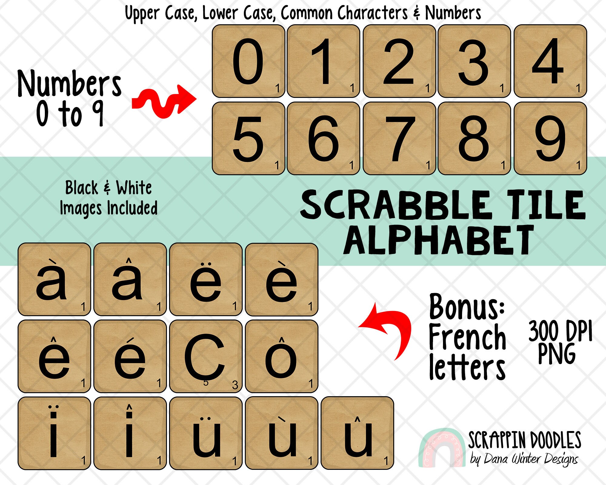 Scrabble Tile Clipart Wooden Tile Alphabet Clipart PNG Printable ...