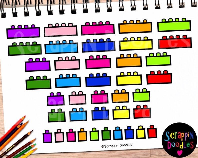 Building Blocks Clipart scrappin Doodles Clipart - Etsy
