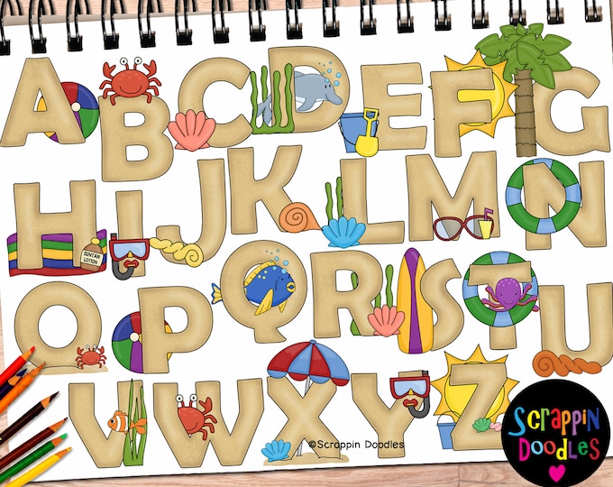 Jungle Alphabet Clipart - Safari Clip Art - Digital Letters - Jungle ...