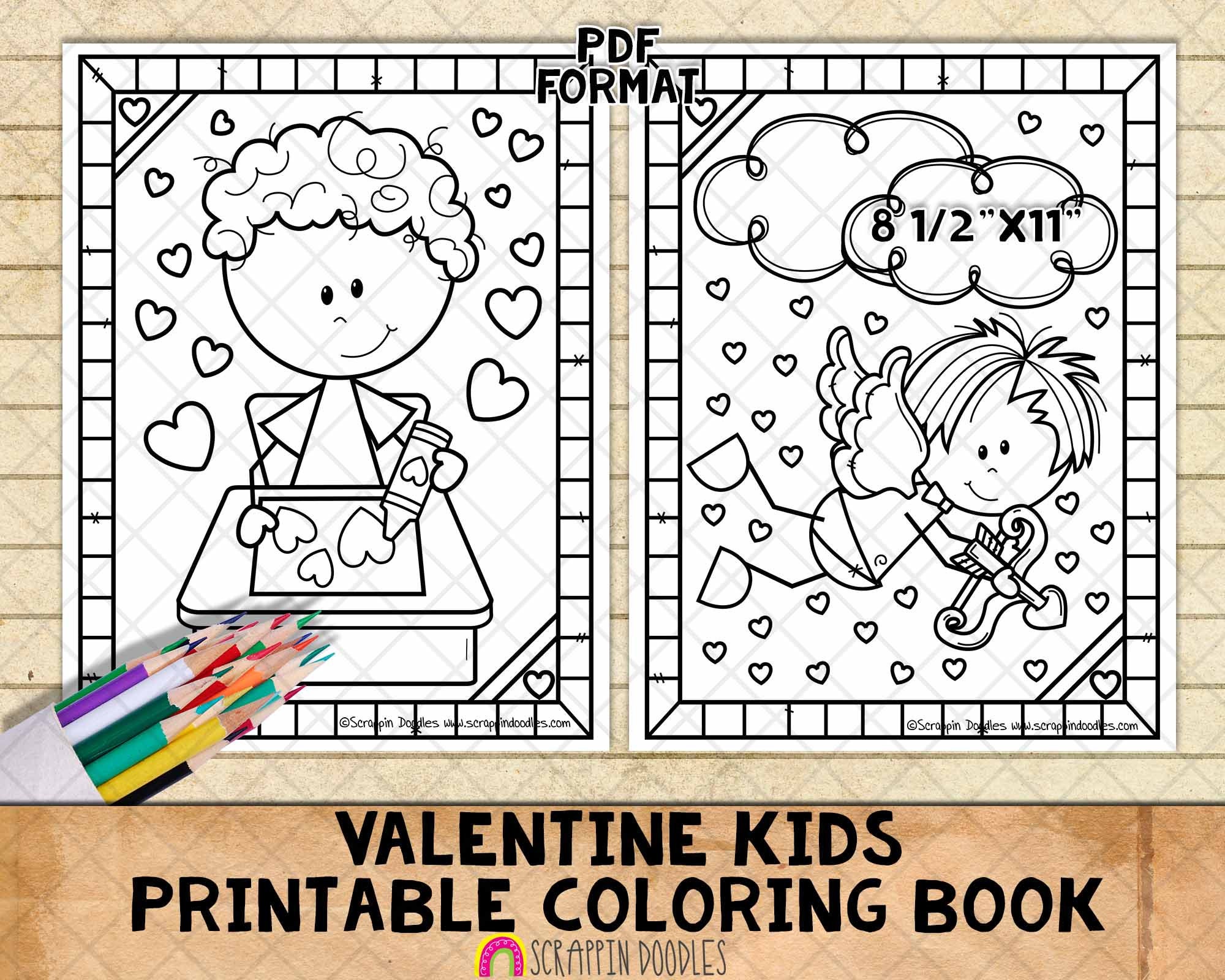 Valentine Kids Coloring Book - Valentine's Day Coloring Pages ...