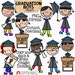 Graduation Clipart - Doodle Boys Graduating - School Clipart - Diploma ...