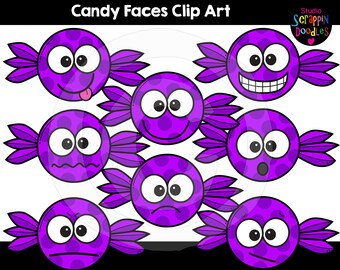 Halloween Candy Corn Faces Clip Art Cute Expression / | Etsy