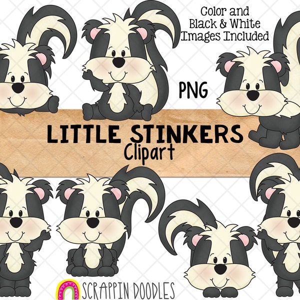 Skunk Clipart - Etsy