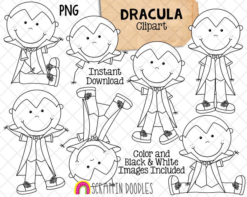 Dracula Clipart Vampire Halloween Graphics Commercial Use PNG ...