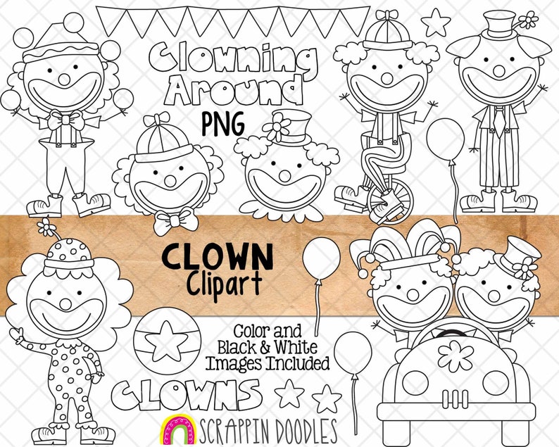 Clown Clipart Circus Clown Clown Car Juggling Balls - Etsy