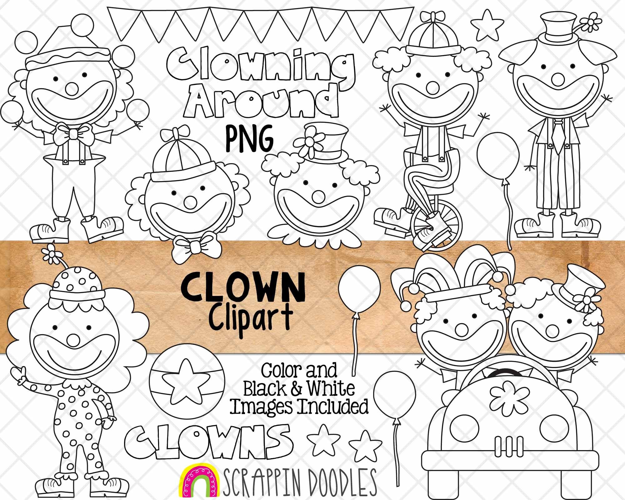 Clown Clipart Circus Clown Clown Car Juggling Balls - Etsy