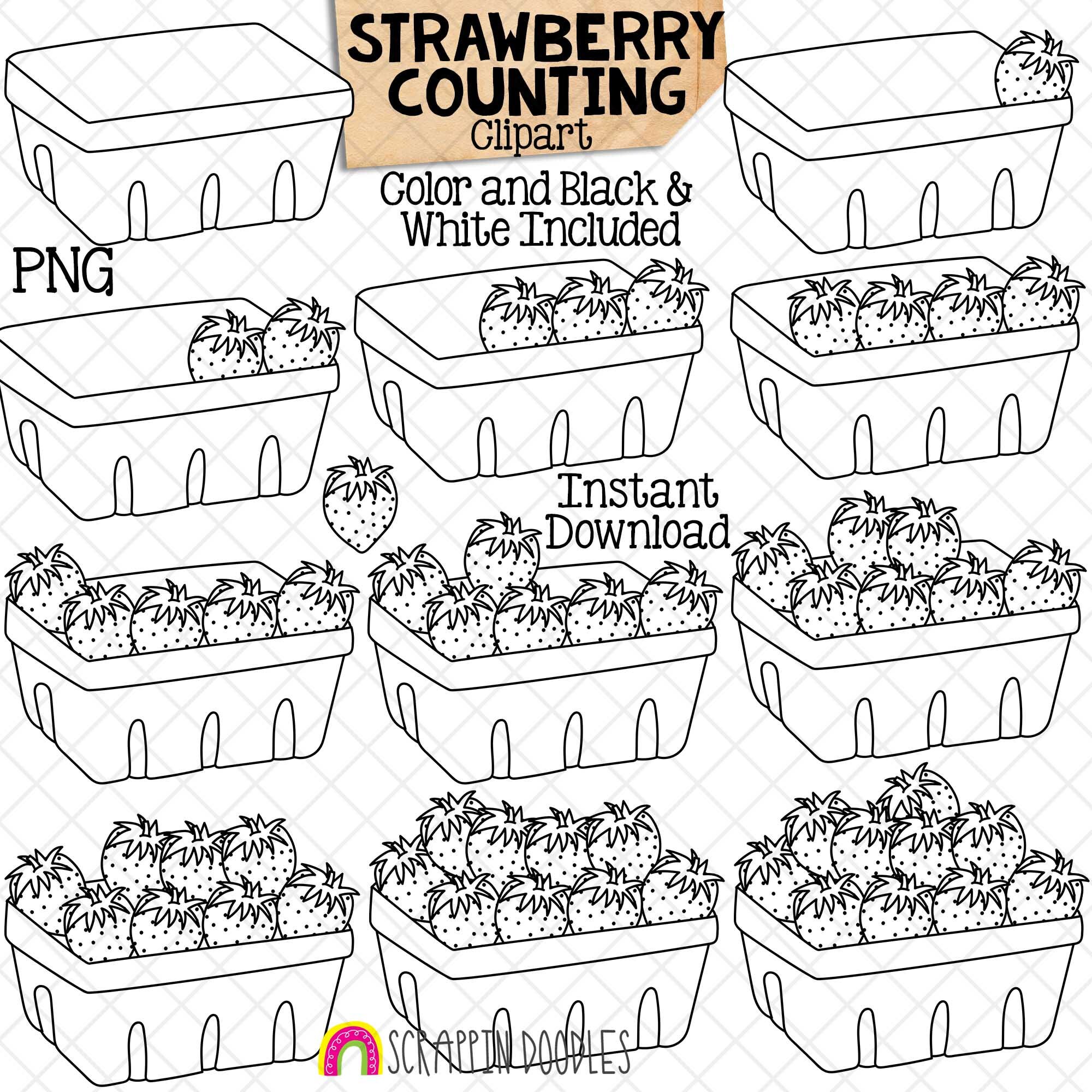 Counting Strawberries Clipart - Summer Strawberry Counting - Seasonal ...