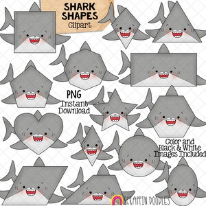 Shark Clipart Bundle Grey Shark Clipart Shark Scene Creator Baby Shark ...