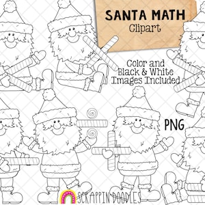 Santa Claus Math Signs Clipart - Christmas Candy Cane Math Signs ...