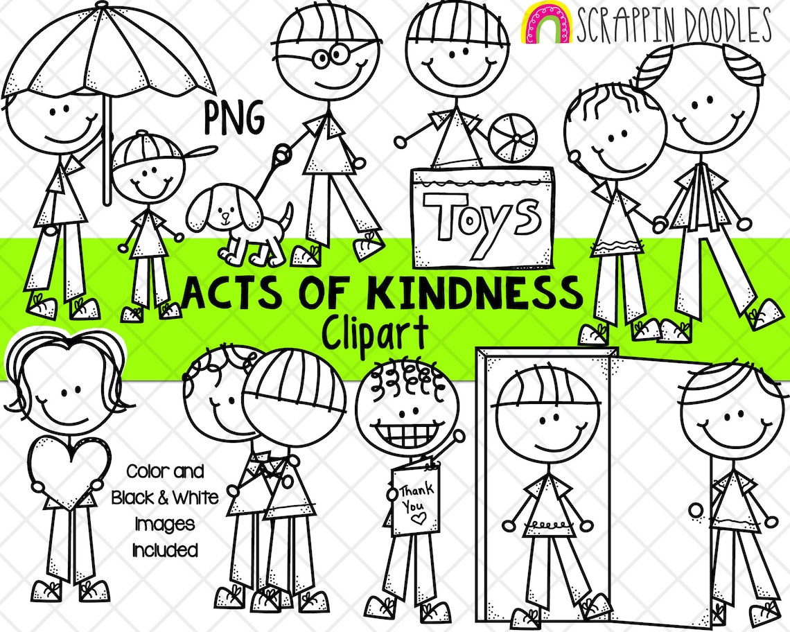 Acts of Kindness Clipart Doodle Boys Clipart Holding Umbrella Walking ...