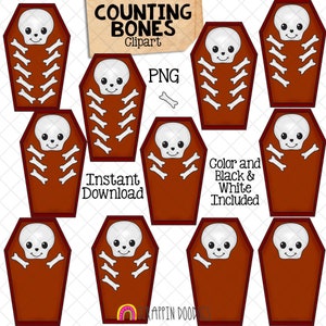 Halloween Counting Clipart Bundle - Bats - Skeleton Bones - Eyeballs ...