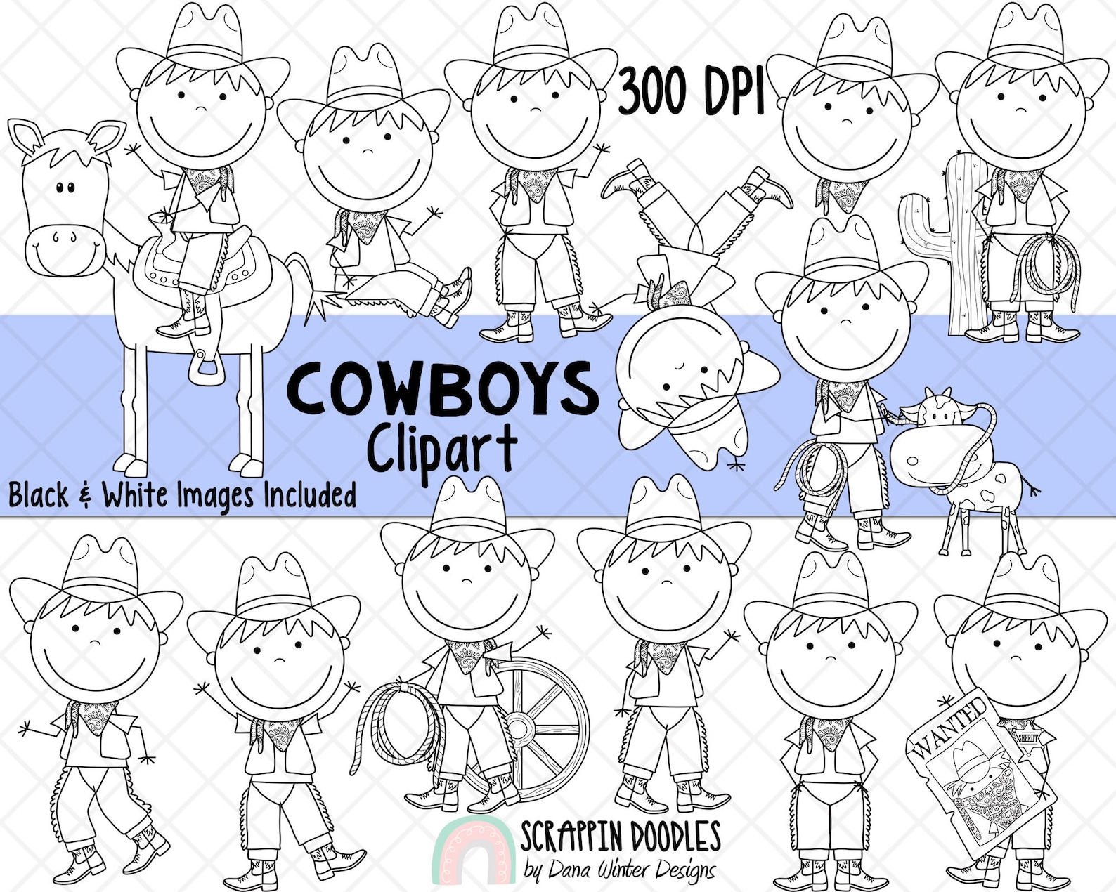 Cowboy Clipart Cowboys Western Clipart Wild West Clipart Southwest ...