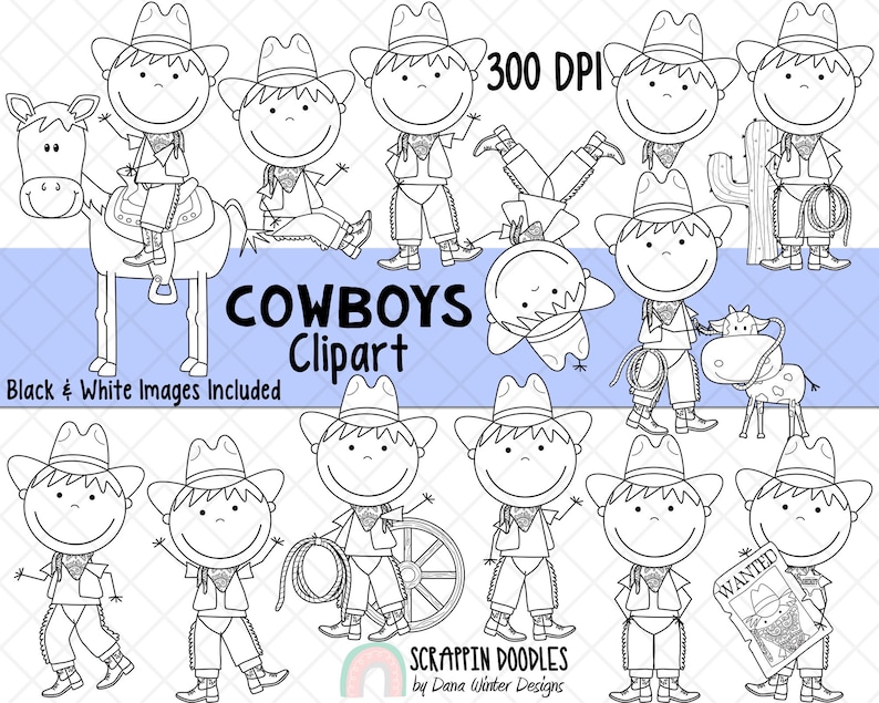 Cowboy Clipart Cowboys Western Clipart Wild West Clipart Southwest ...