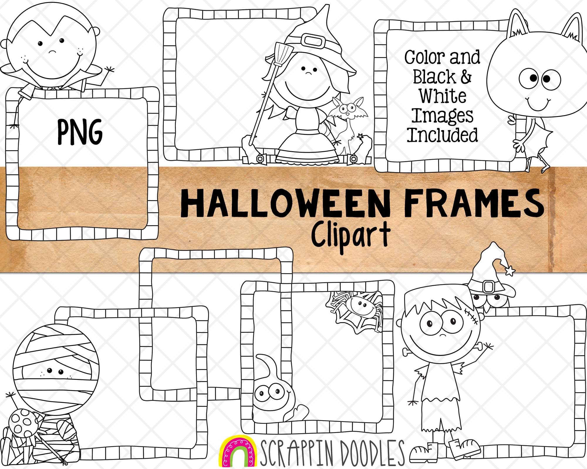 Halloween Frames Clip Art Halloween Graphics Frankenstein Clipart Mummy ...