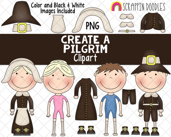 Girl Pilgrim Clipart