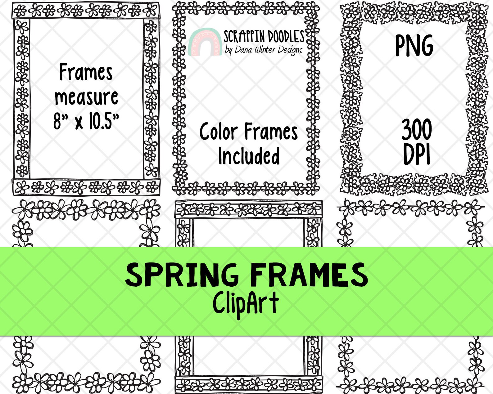 Spring Clipart Spring BUNDLE Garden Clipart Spring Flowers Hand Drawn ...