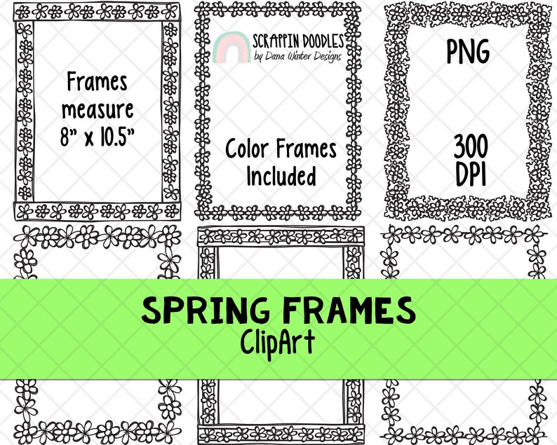 Spring Clipart Spring BUNDLE Garden Clipart Spring Flowers Hand Drawn ...