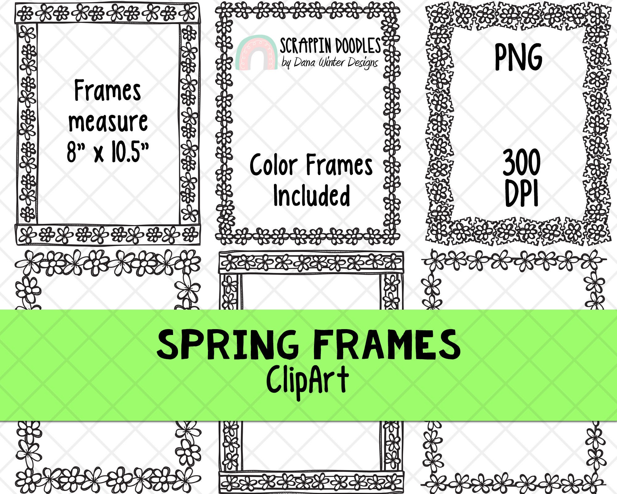 Spring Clipart Spring BUNDLE Garden Clipart Spring Flowers Hand Drawn ...
