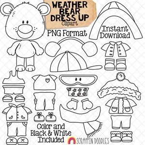 Weather Clipart - Weather Bear Dress up - Pauly Polar Bear - Seasonal ...