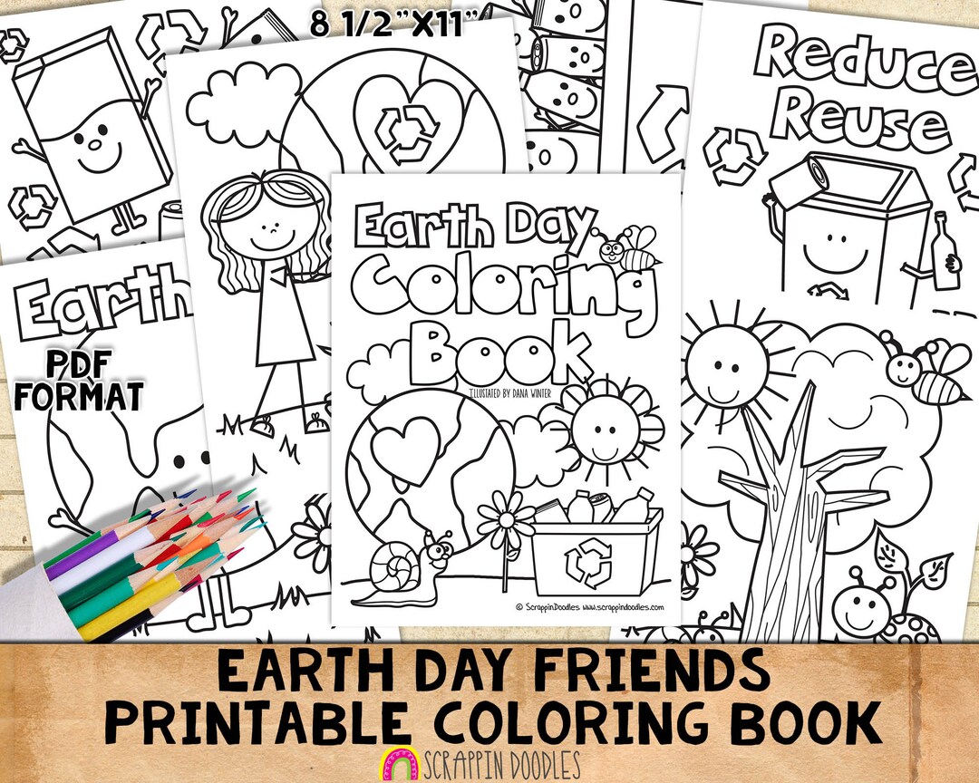 Earth Day Friends Coloring Book - Kids Printable PDF Coloring Pages ...