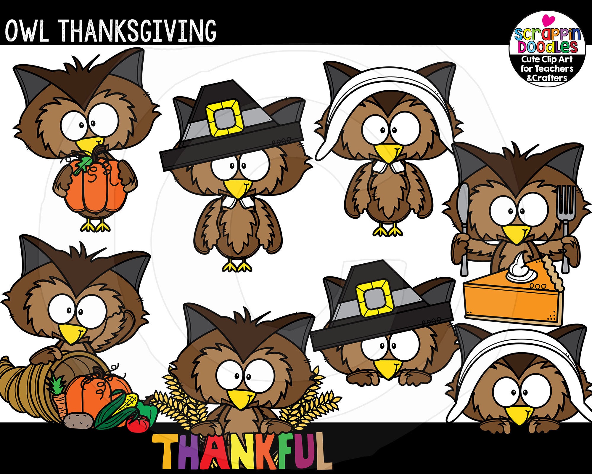 Thanksgiving Owl Clip Art