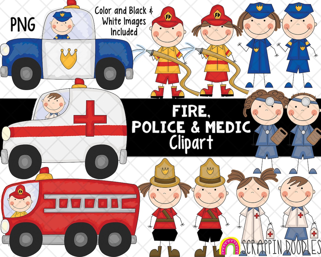 Fire Police and Medic Clipart - Fire Fighter Clipart - RCMP Clipart ...