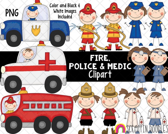 Fire Police and Medic Clipart Fire Fighter Clipart RCMP | Etsy