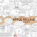 Apple Village Clip Art - Apple Orchard Town - Tree House - Apple Cart ...