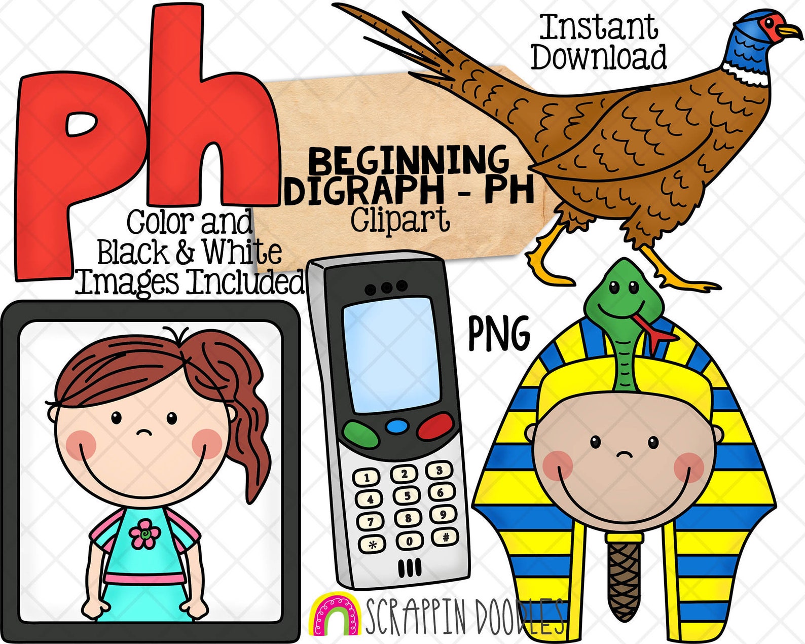 Beginning Digraph Clipart - Words Beginning With PH - Commercial Use ...