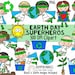 Earth Day Clipart - Earth Day Superhero - Instant Download ...