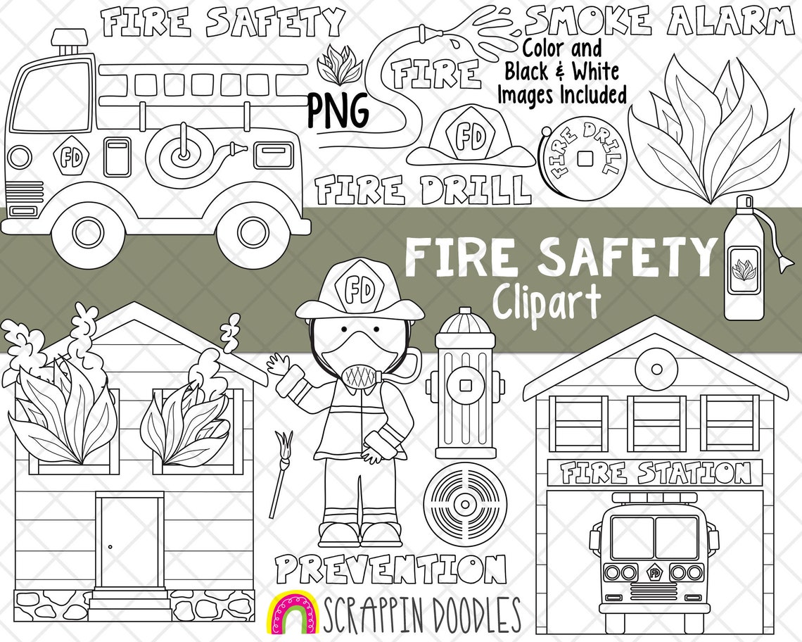 Fire Safety Clipart Fire Fighter Clipart Firetruck Clipart Smoke Alarm ...
