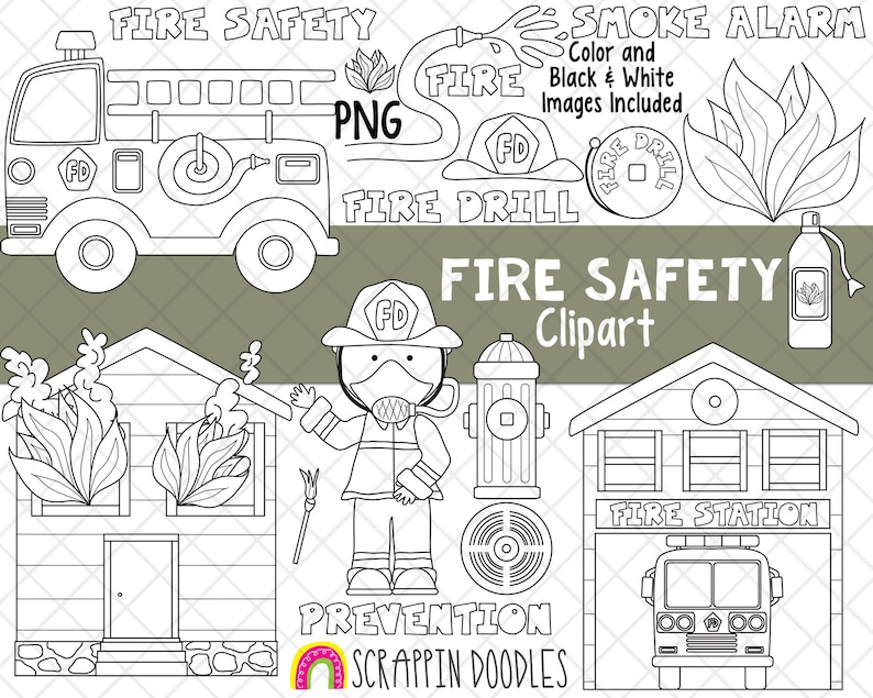 Fire Safety Clipart Fire Fighter Clipart Firetruck Clipart Smoke Alarm ...