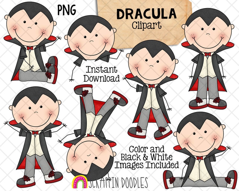 Dracula Clipart - Vampire - Halloween Graphics - Commercial Use PNG ...