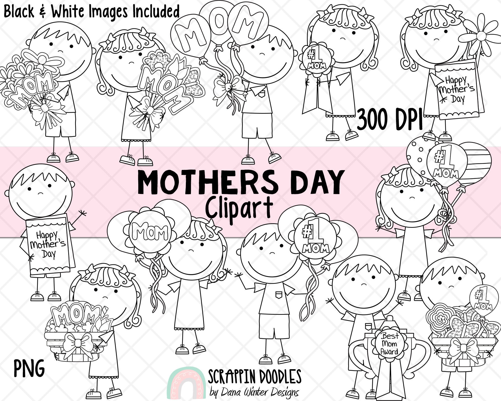 Mothers Day Clipart - Mothers Day Kids Clipart - Mom Clipart - Mum ...