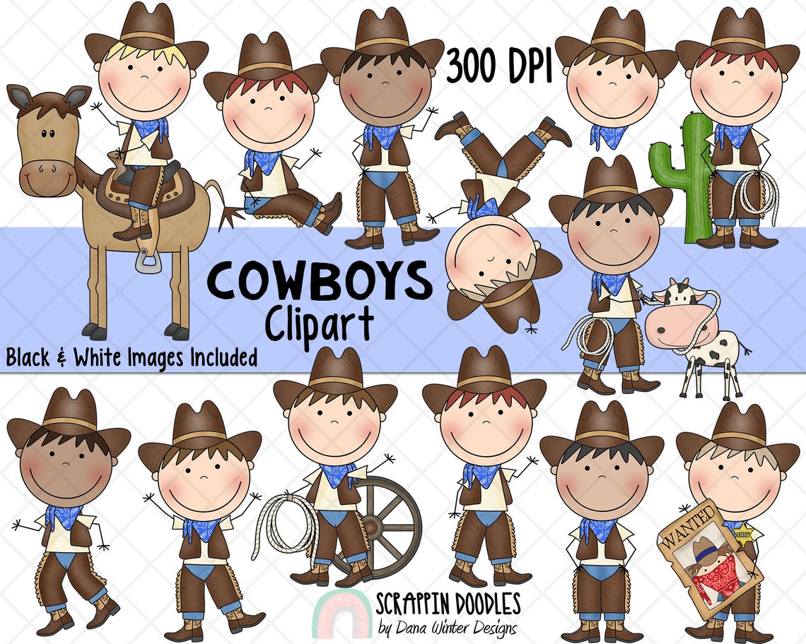 Cowboy Clipart Cowboys Western Clipart Wild West Clipart Southwest ...