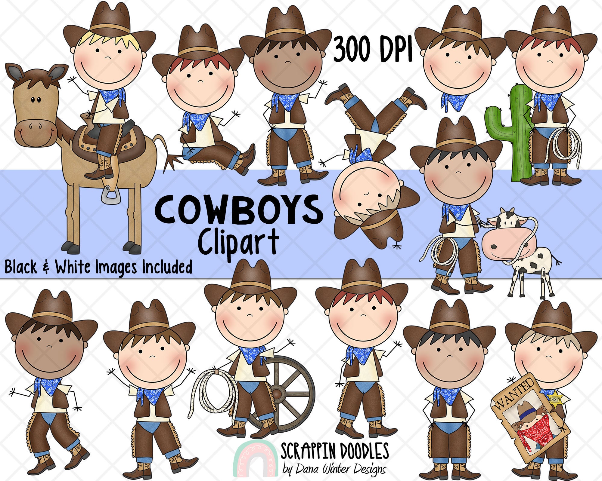 Black And White Wild West Images Clipart