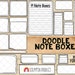 Doodle Note Boxes Clipart Hand Doodled Sticky Notes Black & White Note ...