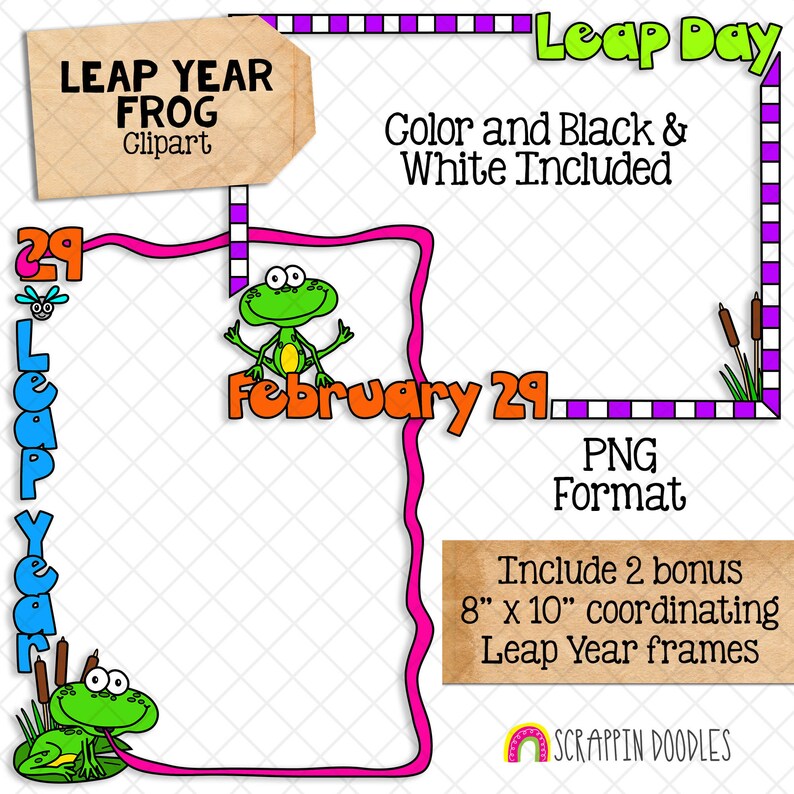 Leap Year Clip Art Leap Day Frog Clipart February 29th Commercial Use ...
