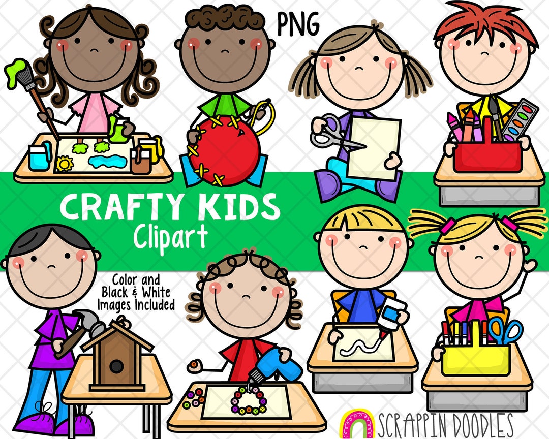 Craft Kids Clip Art - Arts and Crafts Clipart - Kids Doing Crafts ...