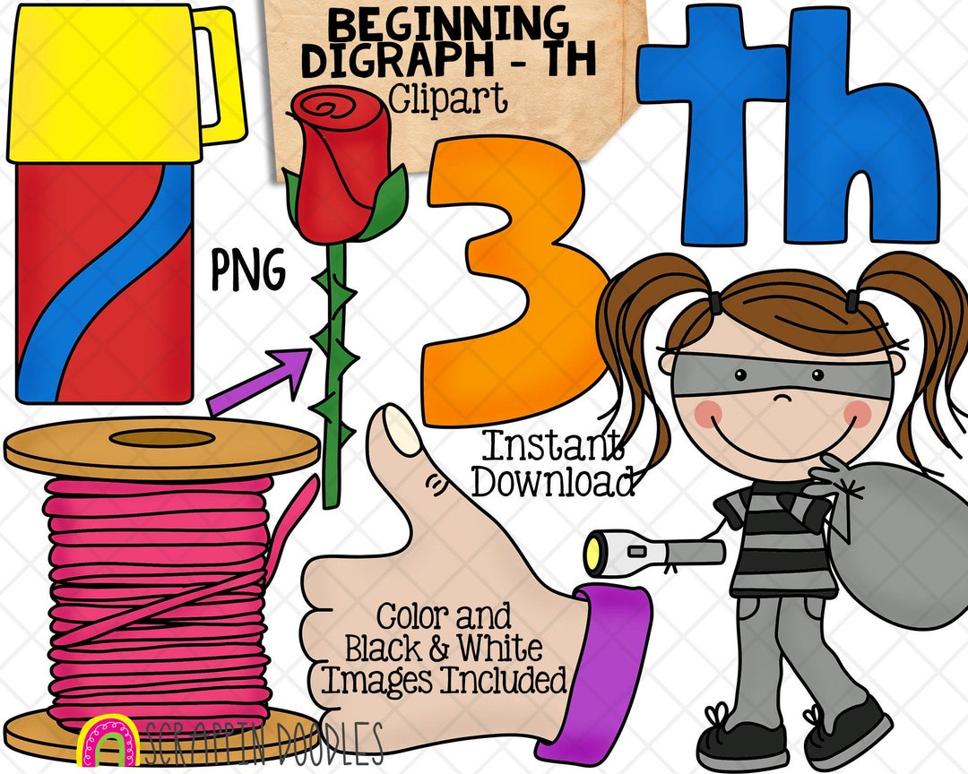 Beginning Digraph Clip Art - Words Beginning With TH - Commercial Use ...