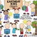 Earth Day Kids Clipart Stick Kids Save the Earth Environmental Kids ...